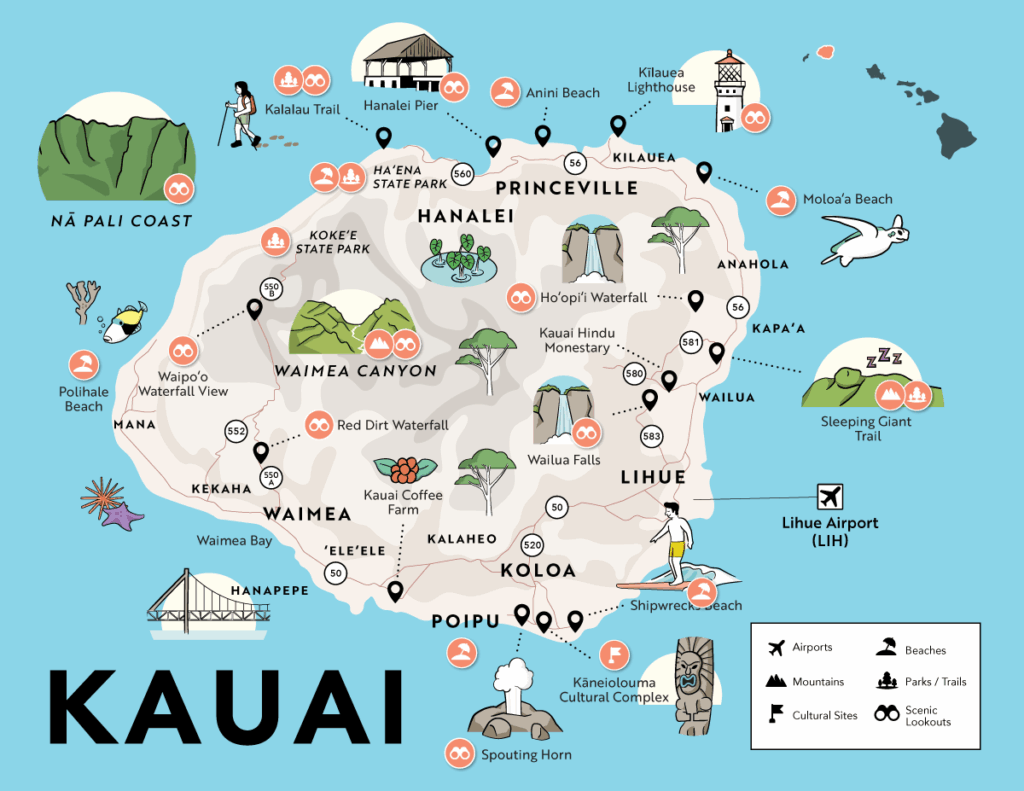 Kauai Printable Map - Jenny Blog