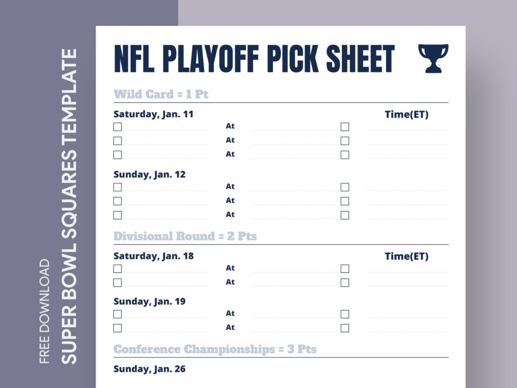 Nfl Pick Sheets Printable - Jenny Blog