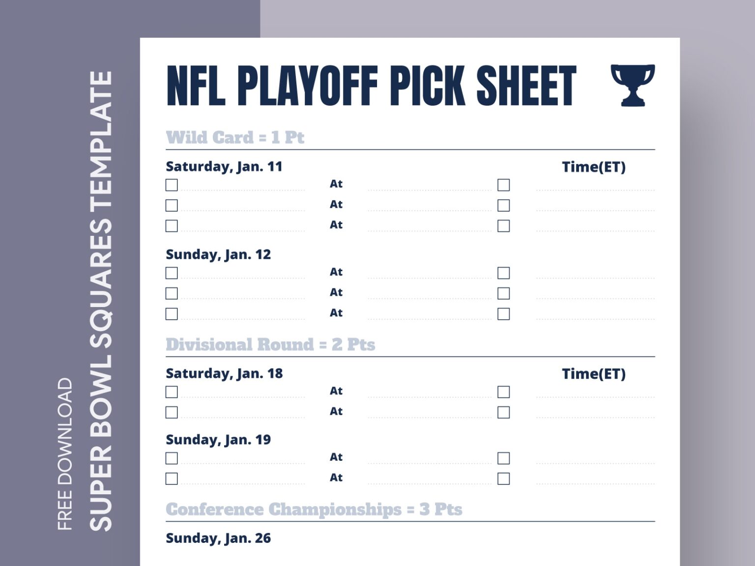 Nfl Pick Sheets Printable - Jenny Blog