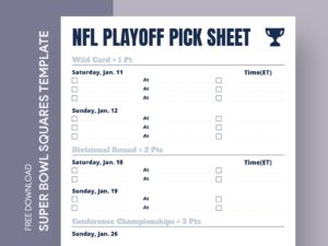 Nfl Pick Sheets Printable - Jenny Blog
